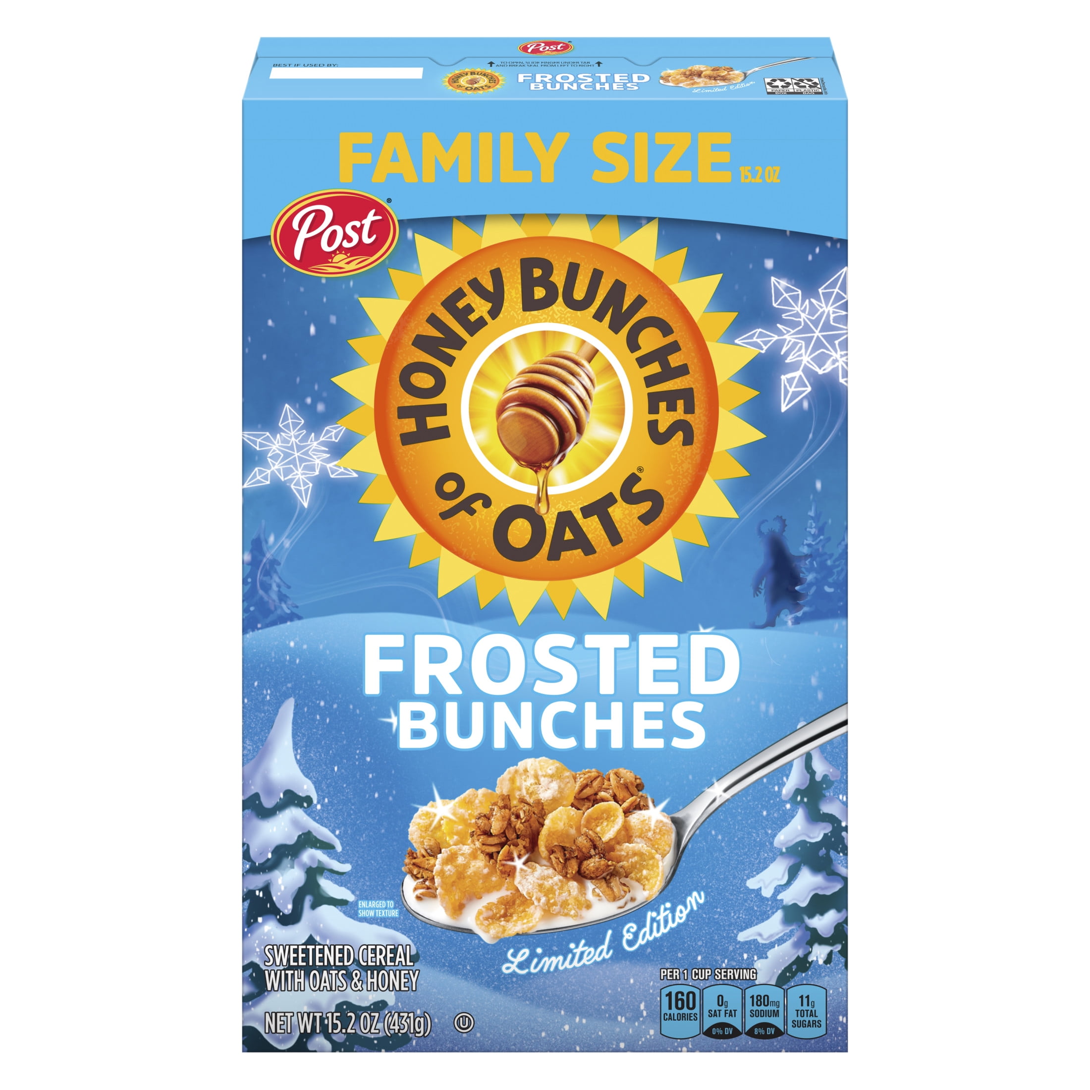 Post Honey Bunches of Oats Frosted Bunches Limited Edition Cereal, 15.2 ...