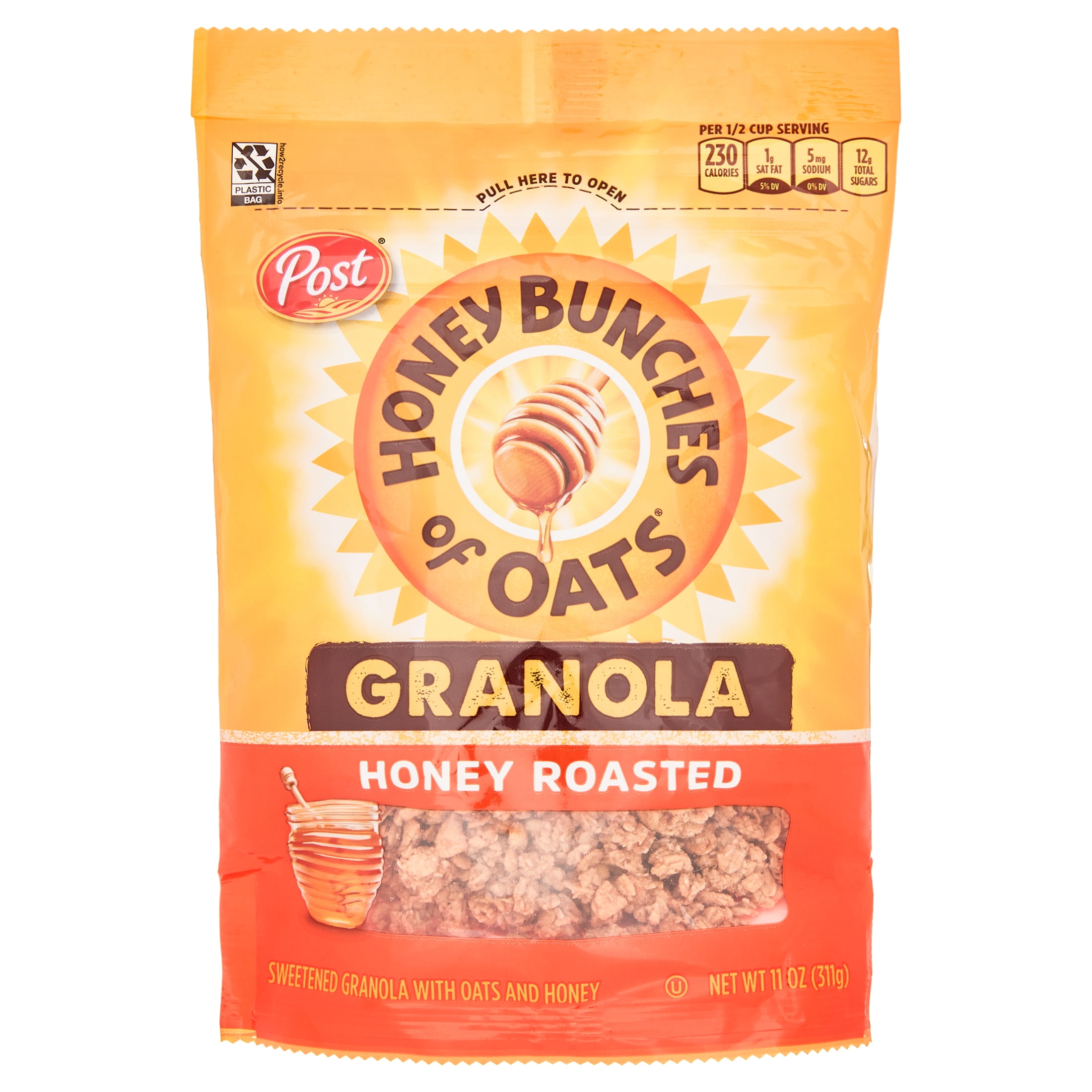 Post Honey Bunches of Oats Honey Roasted Granola Cereal, Honey Granola ...