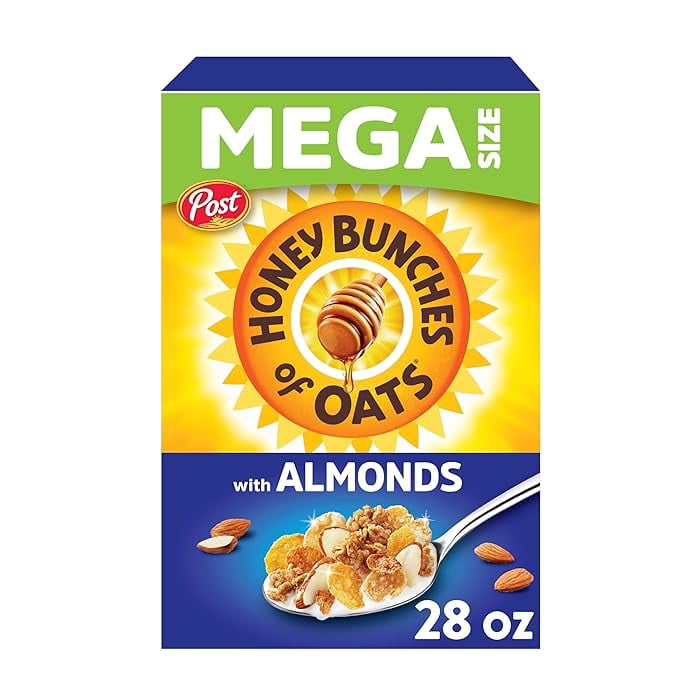 Post Honey Bunches of Oats with Almonds Breakfast Cereal, Honey Cereal ...