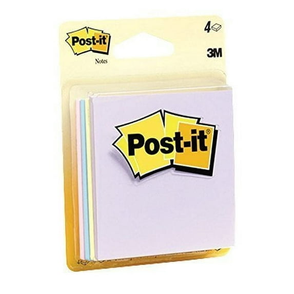 3M Post-It Sticky Notes - Assorted, 3 in W x 3 in L - 4 Pads - Walmart.com