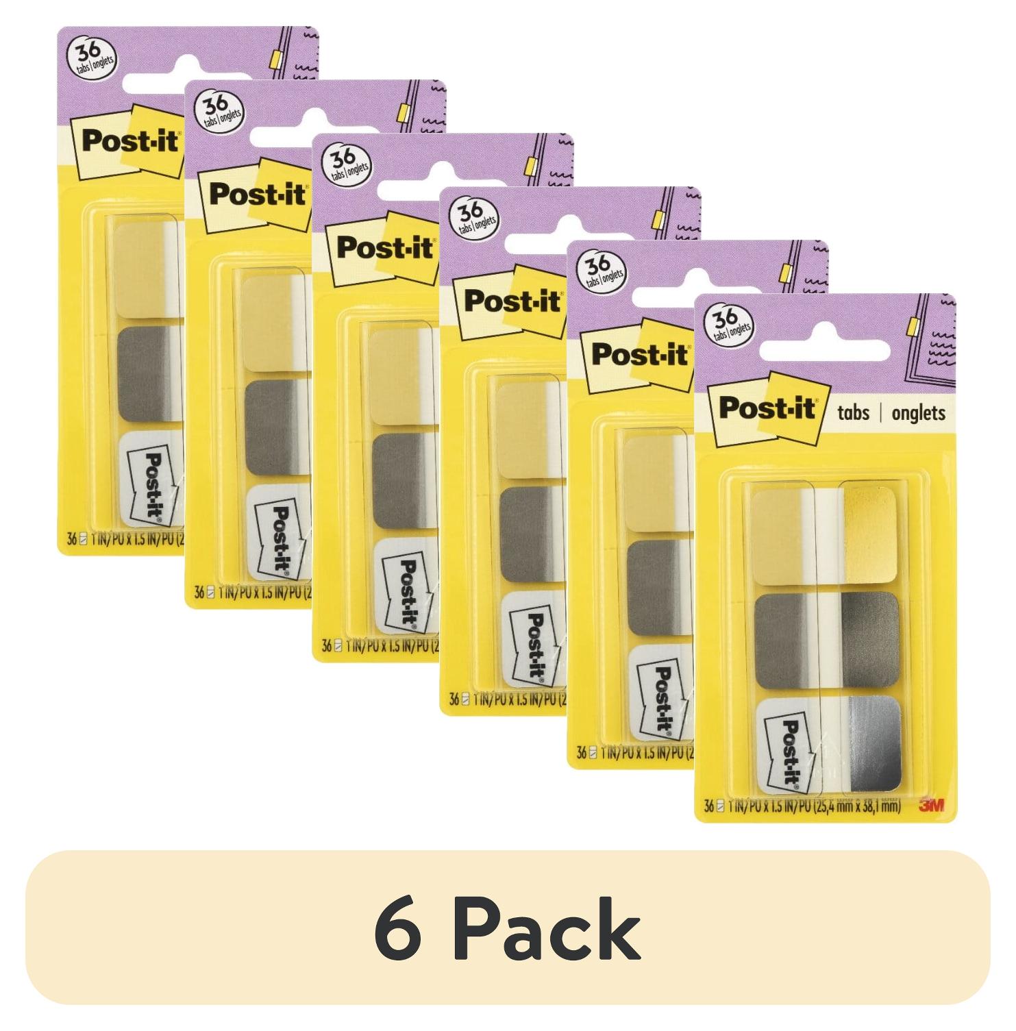 (6 pack) Post-It Foil Tabs, Metallic Colors, 1" x 1.5", 36 Tabs/Pack ...