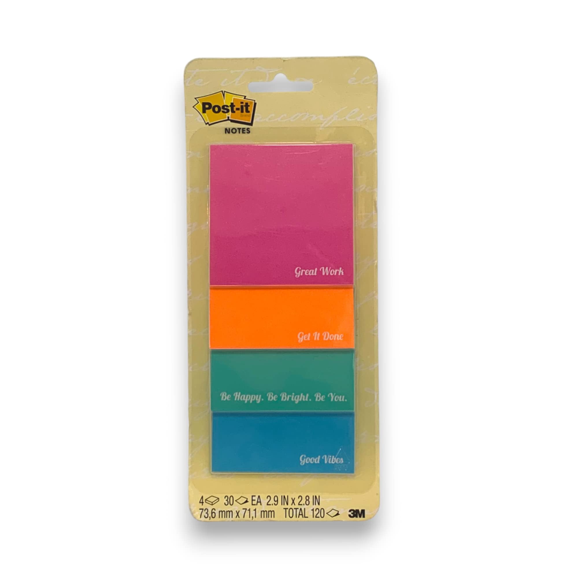 Post-It Motivational Sticky Notes Set - 'Get It Done' & 'Happy Good ...