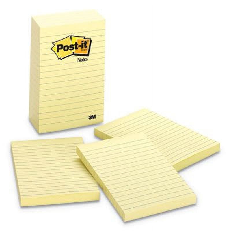 Post-It Notes Original Pads In Canary Yellow, Lined, 4 X 6, 100-Sheet ...
