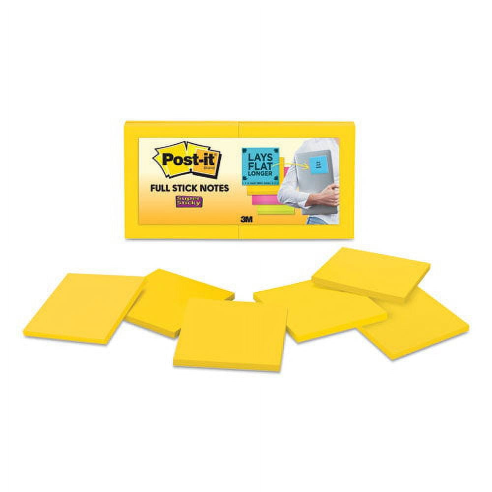 Post-It Notes Super Sticky Full Stick Notes, 3 X 3, Electric Yellow, 25 ...