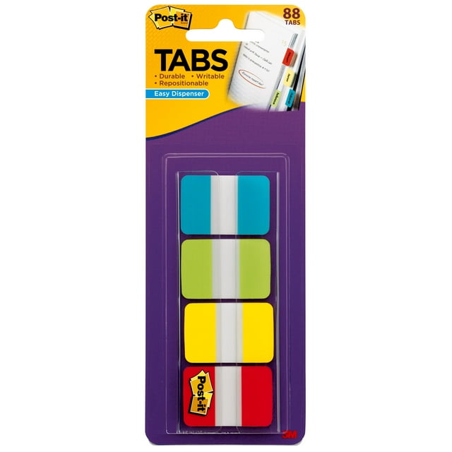 "Post-It Durable Office Supplies: 1"" x 1.5"" Sticky Flags Tabs in Aqua ...