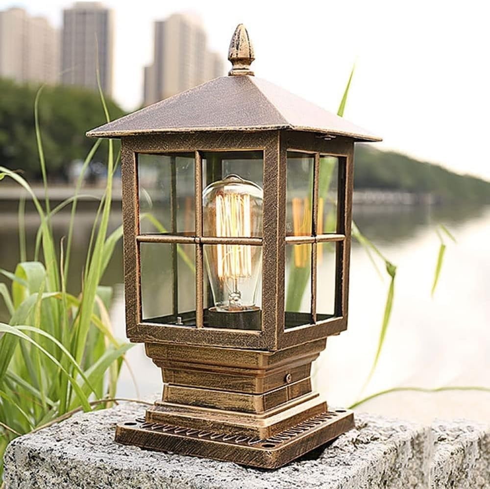 Post Light Fixture - Outdoor Column Light with Pier Mount Base ...
