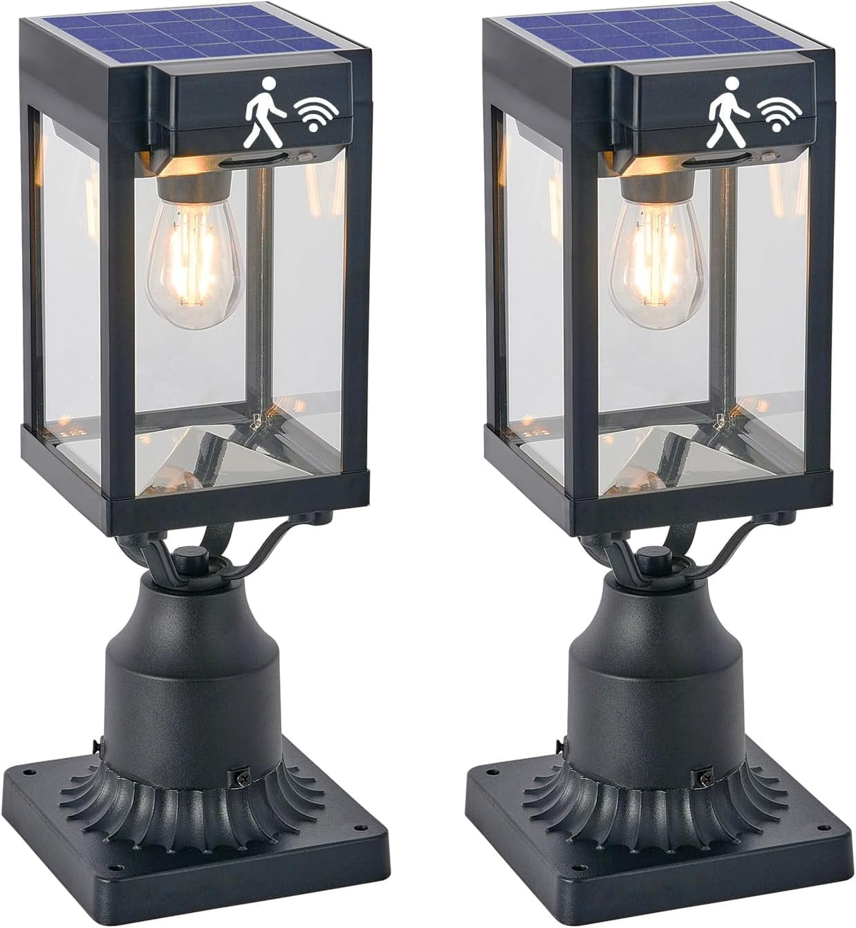 Post Lights Outdoor 2 Pack, Motion Sensor Outdoor Column Light with ...