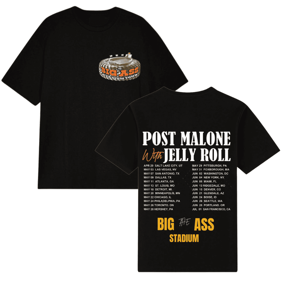 Post Malone Big Ass Stadium Tour T-Shirt Music Concert Merch for Fans ...