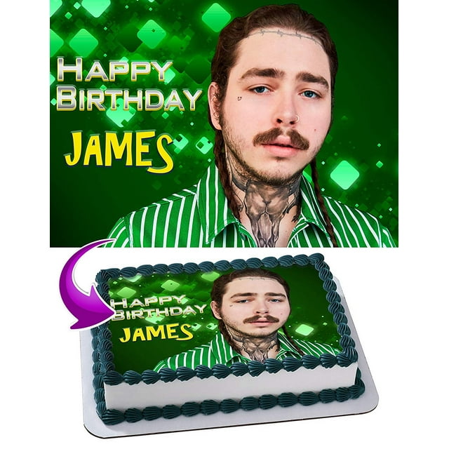 Post Malone Edible Cake Image Topper Personalized Birthday Party 1/4 ...