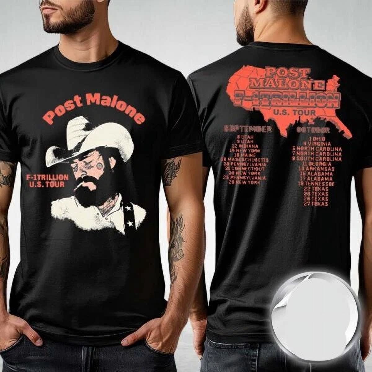 Post Malone F-1 Trillion Tour 2025 Outlaw Tour Two Sides Unisex T-Shirt ...