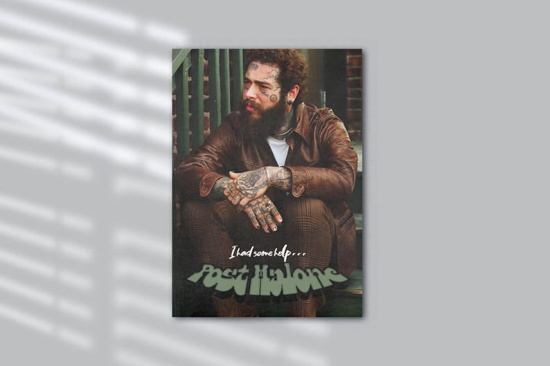 Post Malone Poster Fall Apart Stoney Album Inspired Wall Art Music Rap ...