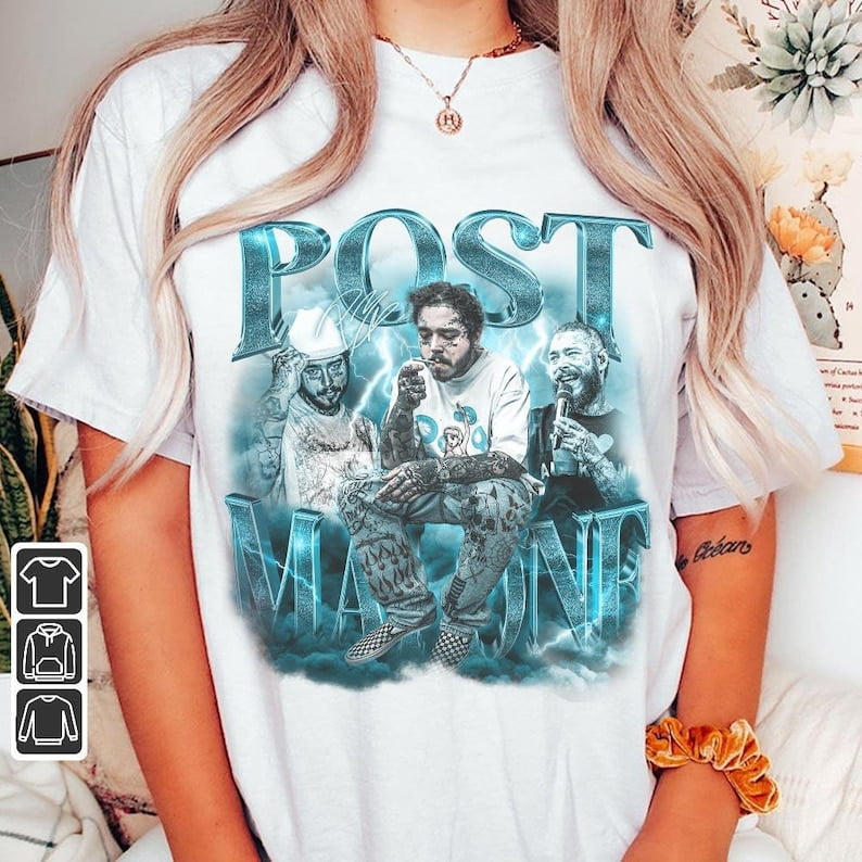 Post Malone Rap Shirt, Post Malone Sad 90s Vintage, Post Malone Rapper ...