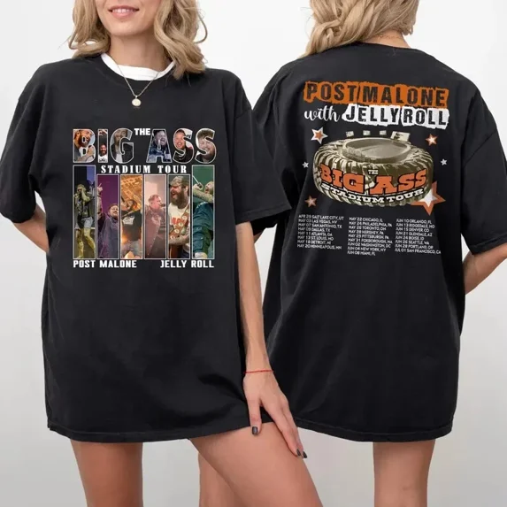Post Malone Tour 2025 2 sided T Shirt All Size - Walmart.com