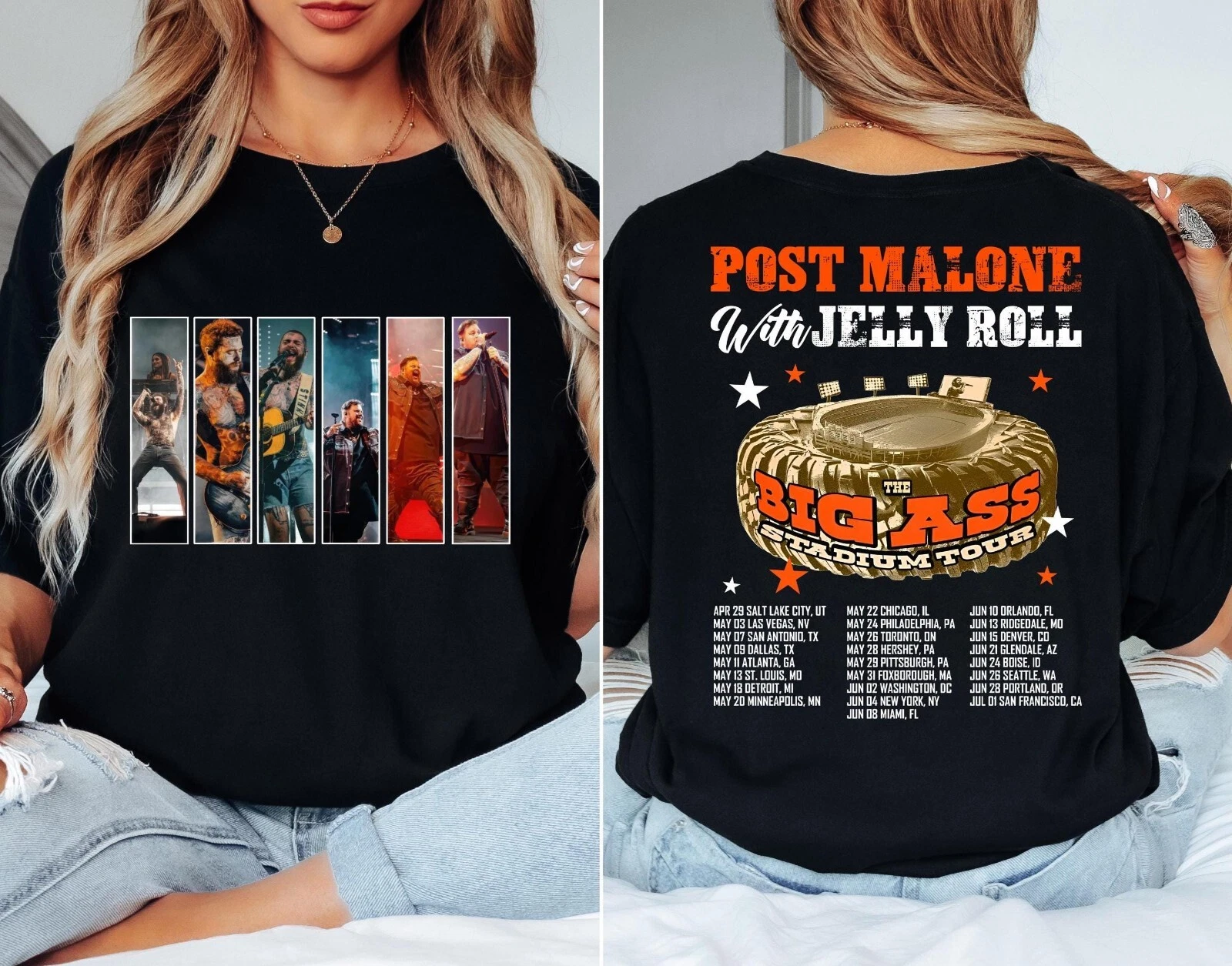 Post Malone Tour Shirt, Big Ass Stadium Tour Merch, Concert Tshirt ...