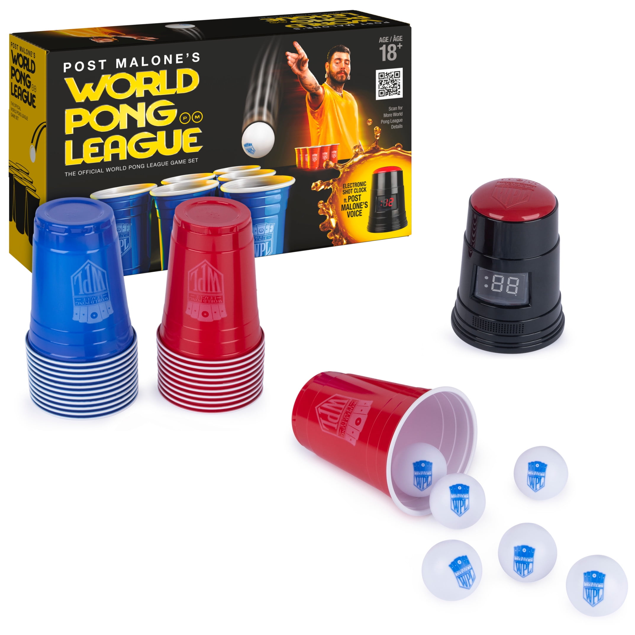 Spin Master Games, Post Malone World Pong League, for Adults Ages 18 ...
