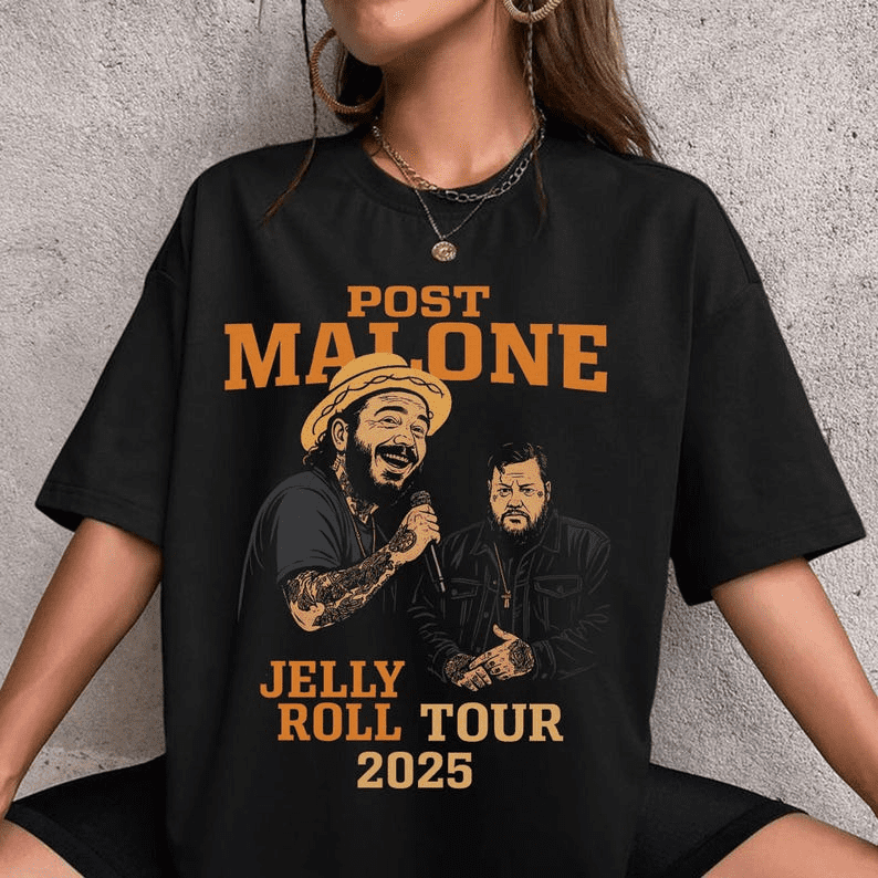 Post Malone with Jelly Roll The Big Ass tour png, Hiphop t-shirt design ...