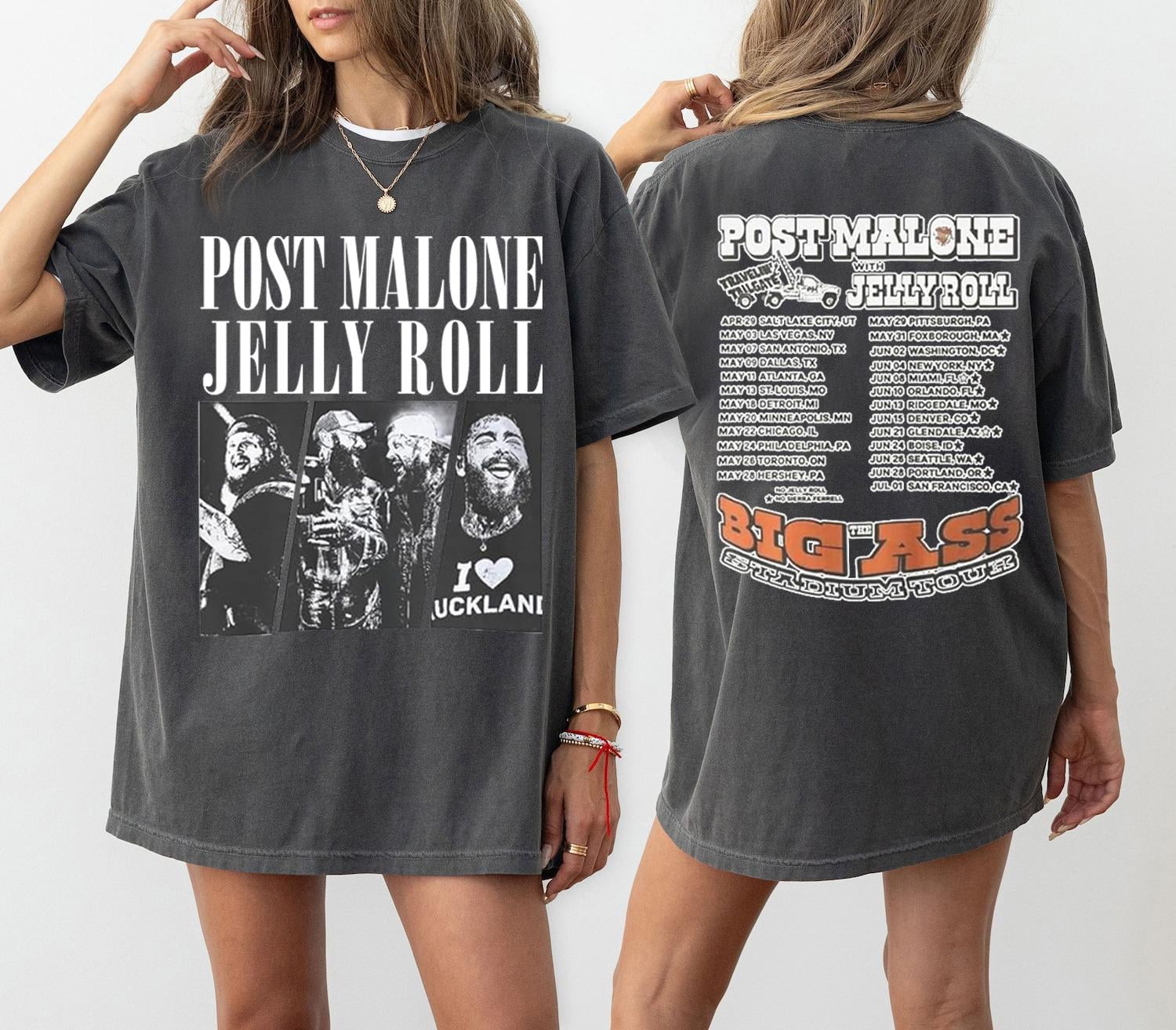Post Maloner & Jelly Rolk Vintage Style T-Shirt, Big Assa Stadium ...