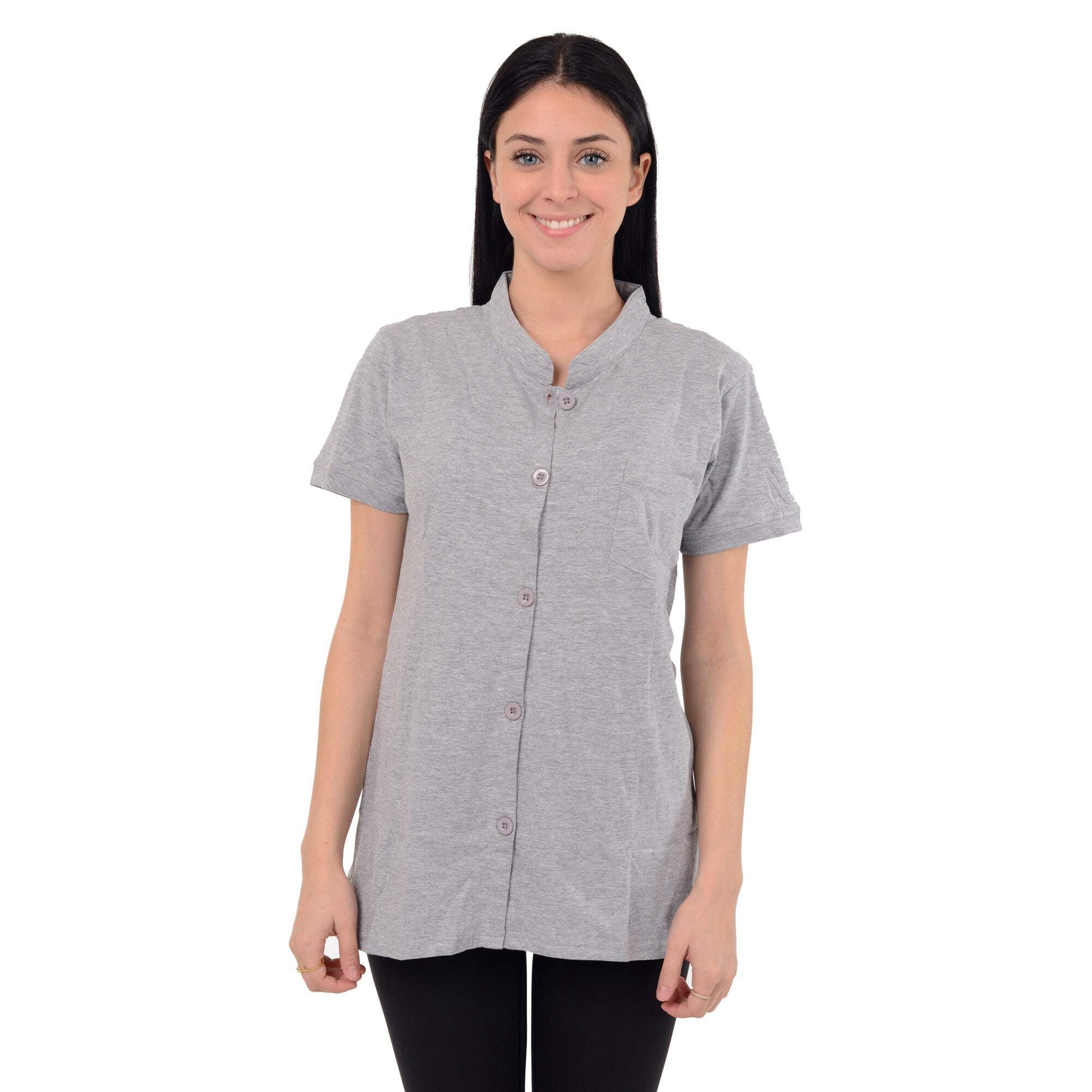 Post Mastectomy Band collar shirt with Drain pockets Camisole for Drain ...