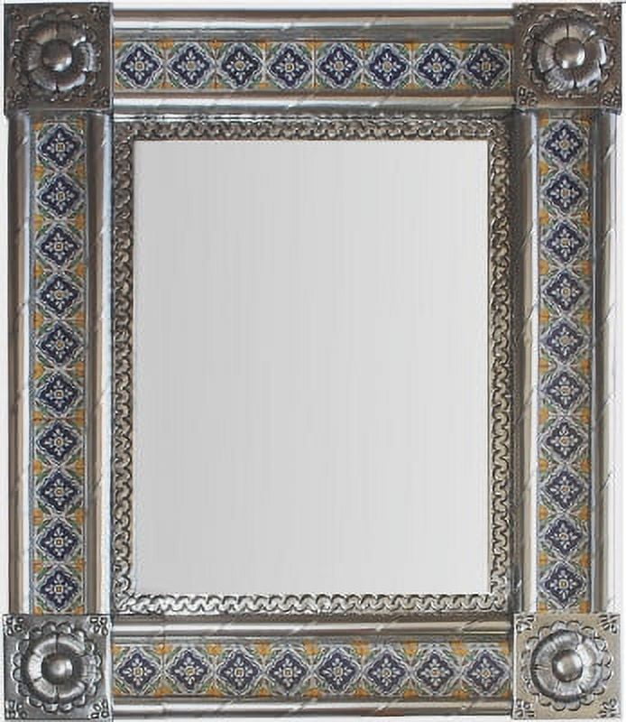 Post Medium Silver Guadalajara Tile Mexican Mirror - Walmart.com