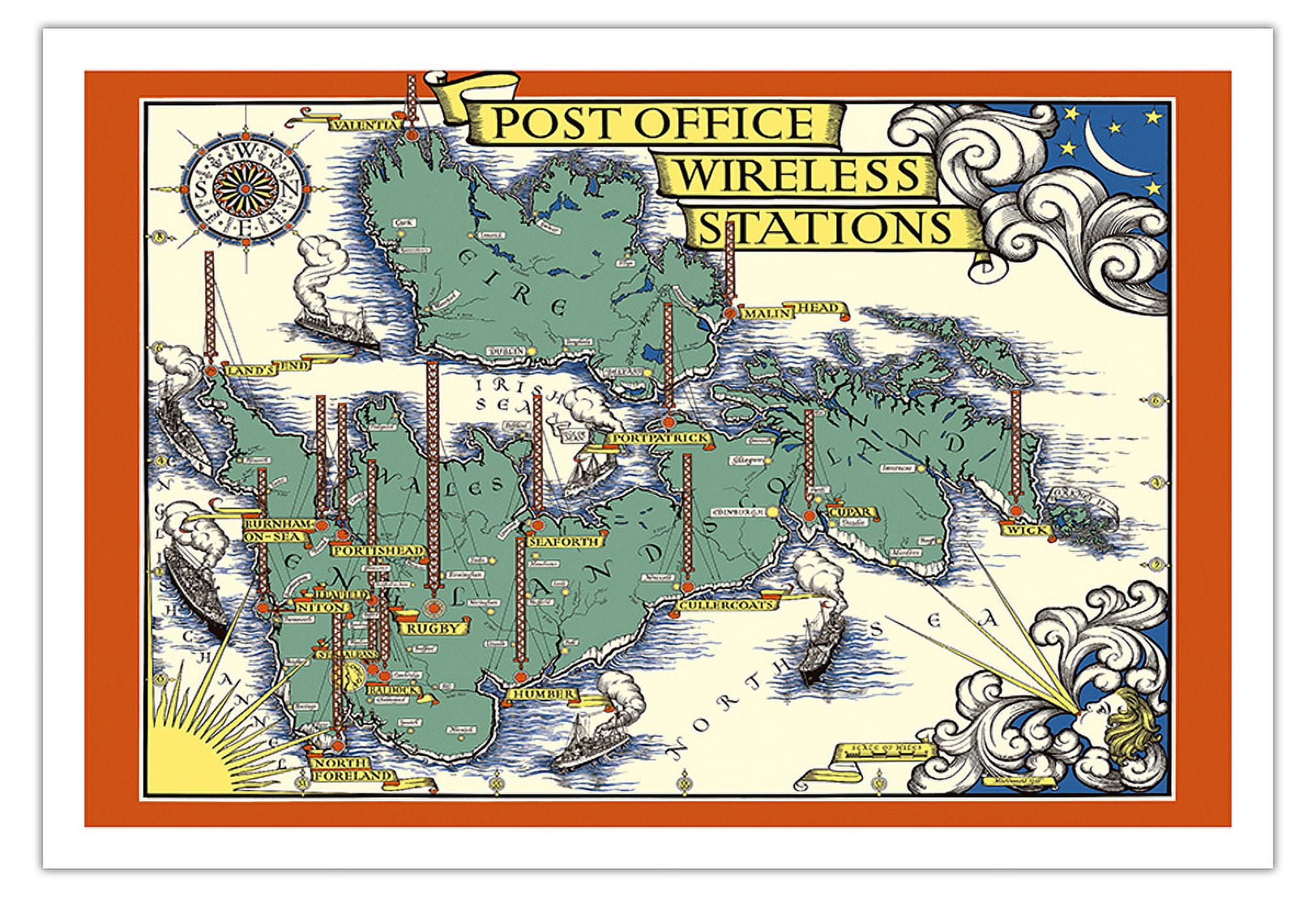 Post Office Wireless Stations in Great Britain England - Vintage ...
