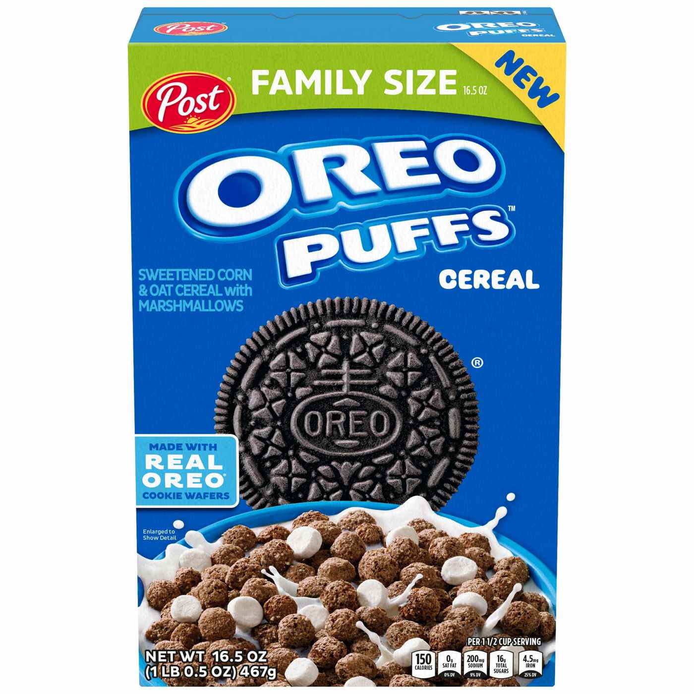 Post Oreo Puffs Cereal - Family Size, 16.5 oz - 1PK-1 - Walmart.com