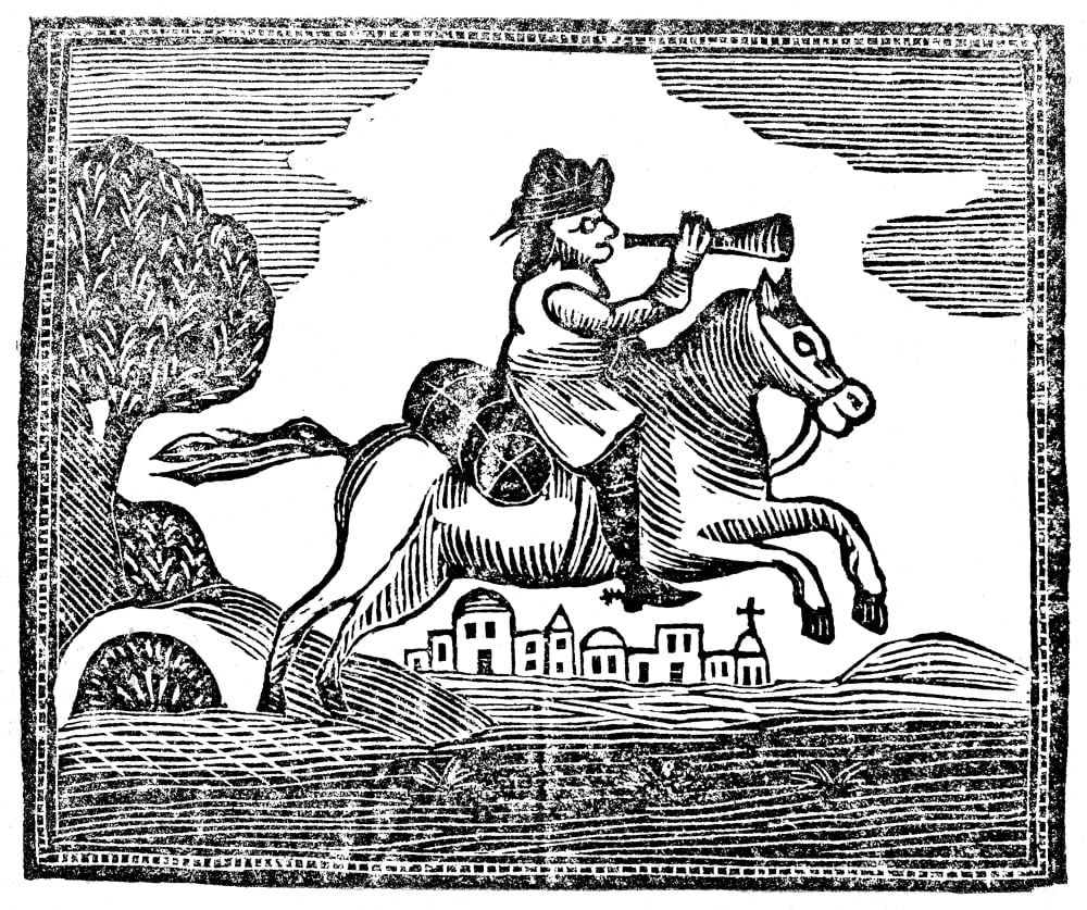 Post Rider C1750. Nwoodcut Device Used By The 'Boston Post Boy ...