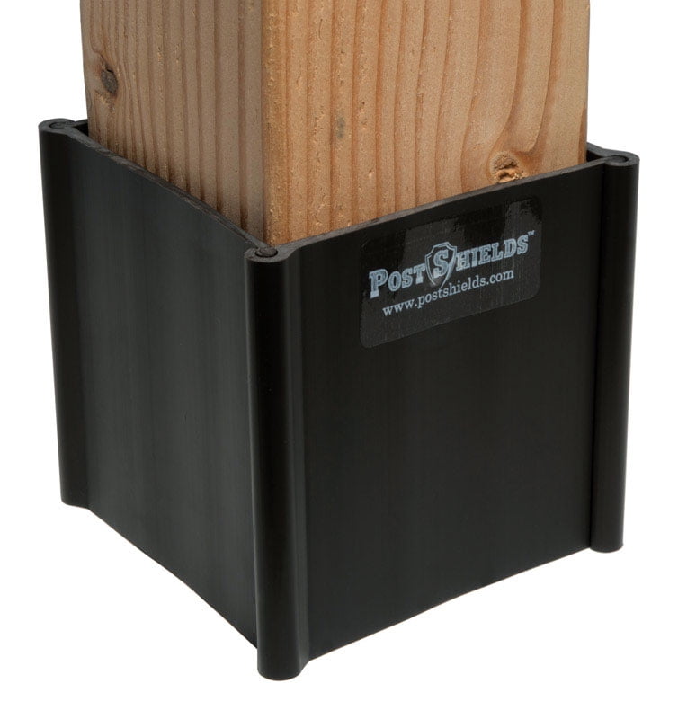 Post Shields Inc. 4 in. H X 4 in. W X 4 in. L Plastic Brown Fence Post ...