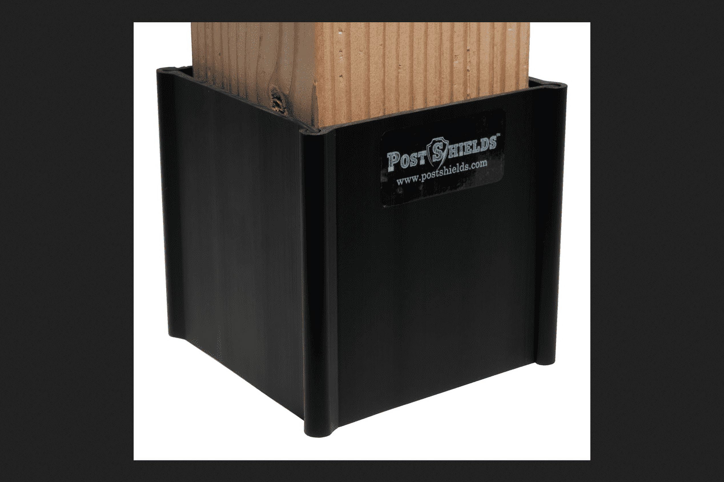 Post Shields Inc. 4 in. H X 4 in. W X 4 in. L Plastic Black Fence Post ...