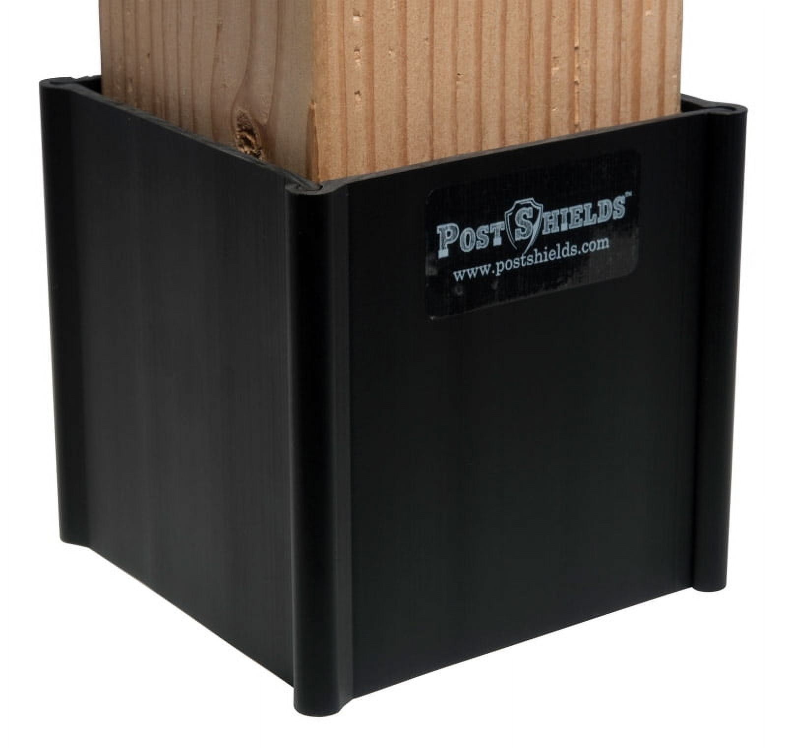 Post Shields Inc. 4 in. H X 4 in. W X 4 in. L Plastic Black Fence Post ...