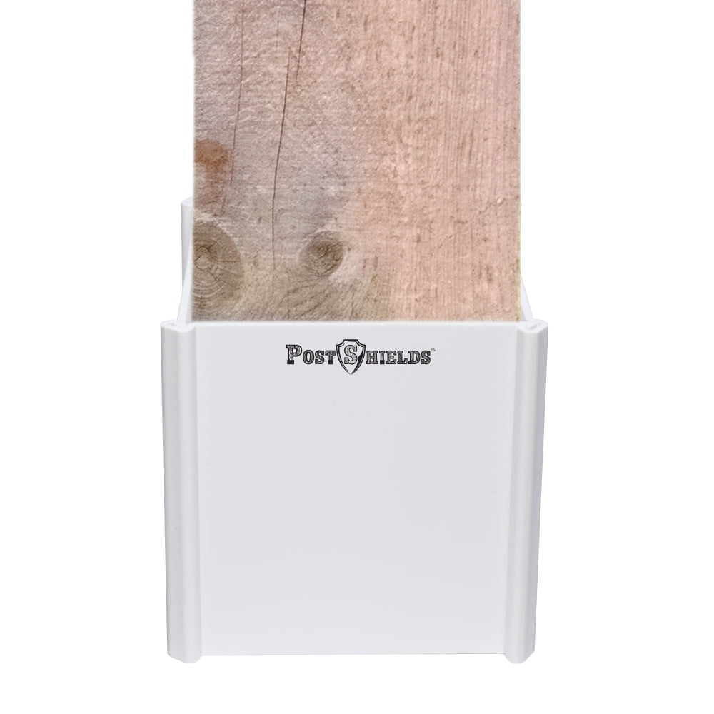 Post Shields Inc. 4 in. H X 4 in. W X 4 in. L Plastic White Fence Post ...