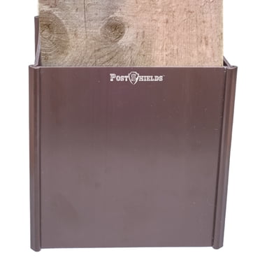Post Shields 5282711020 Fence Post Protection, Plastic, Brown, 4" x 4 ...
