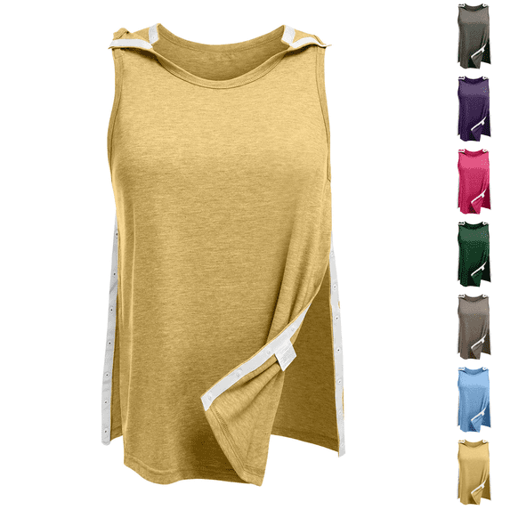Post Shoulder Surgery Shirts for Women Tear Away Snap Button Rotator ...