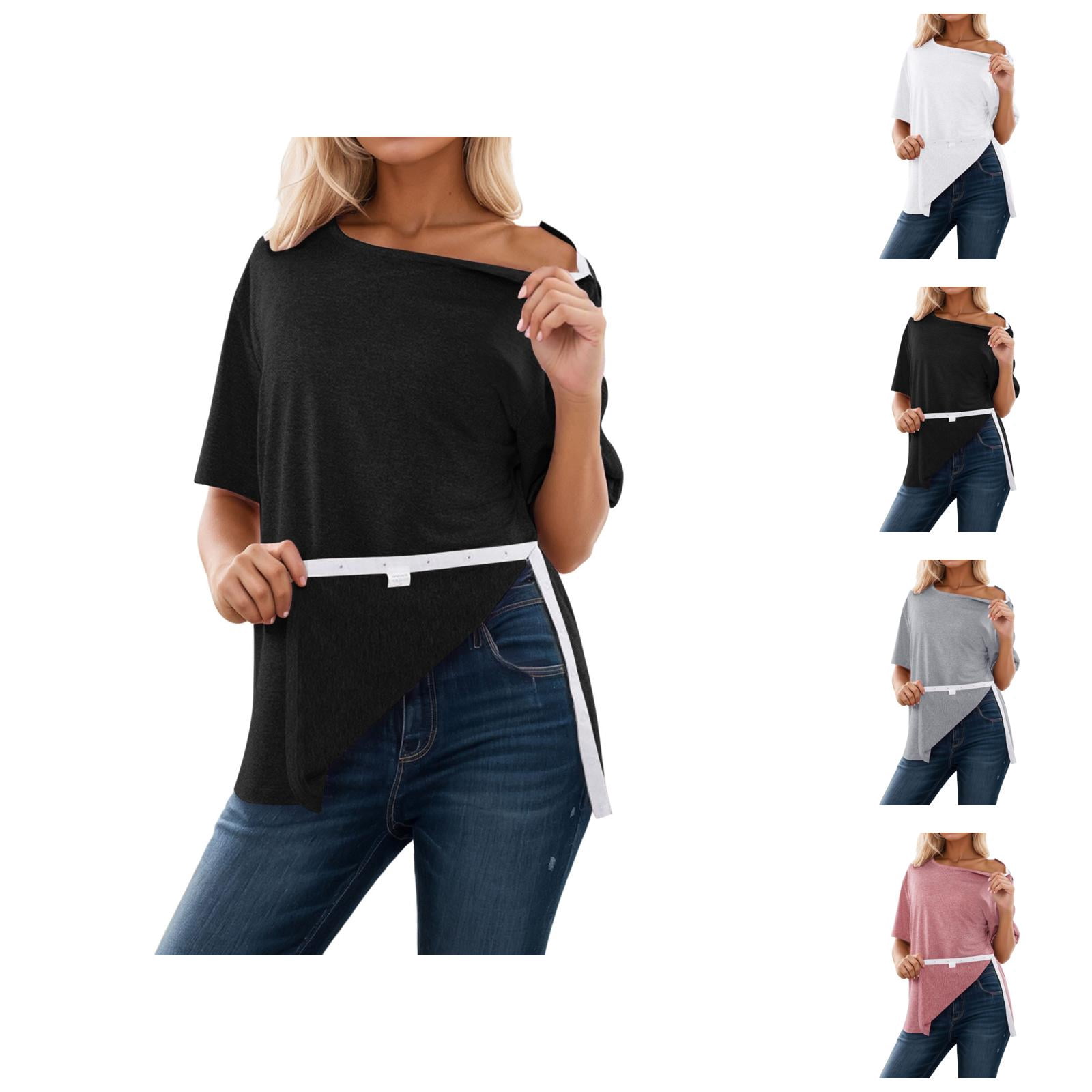 Post Shoulder Surgery T Shirts for Women Summer Short Sleeve Crewneck ...