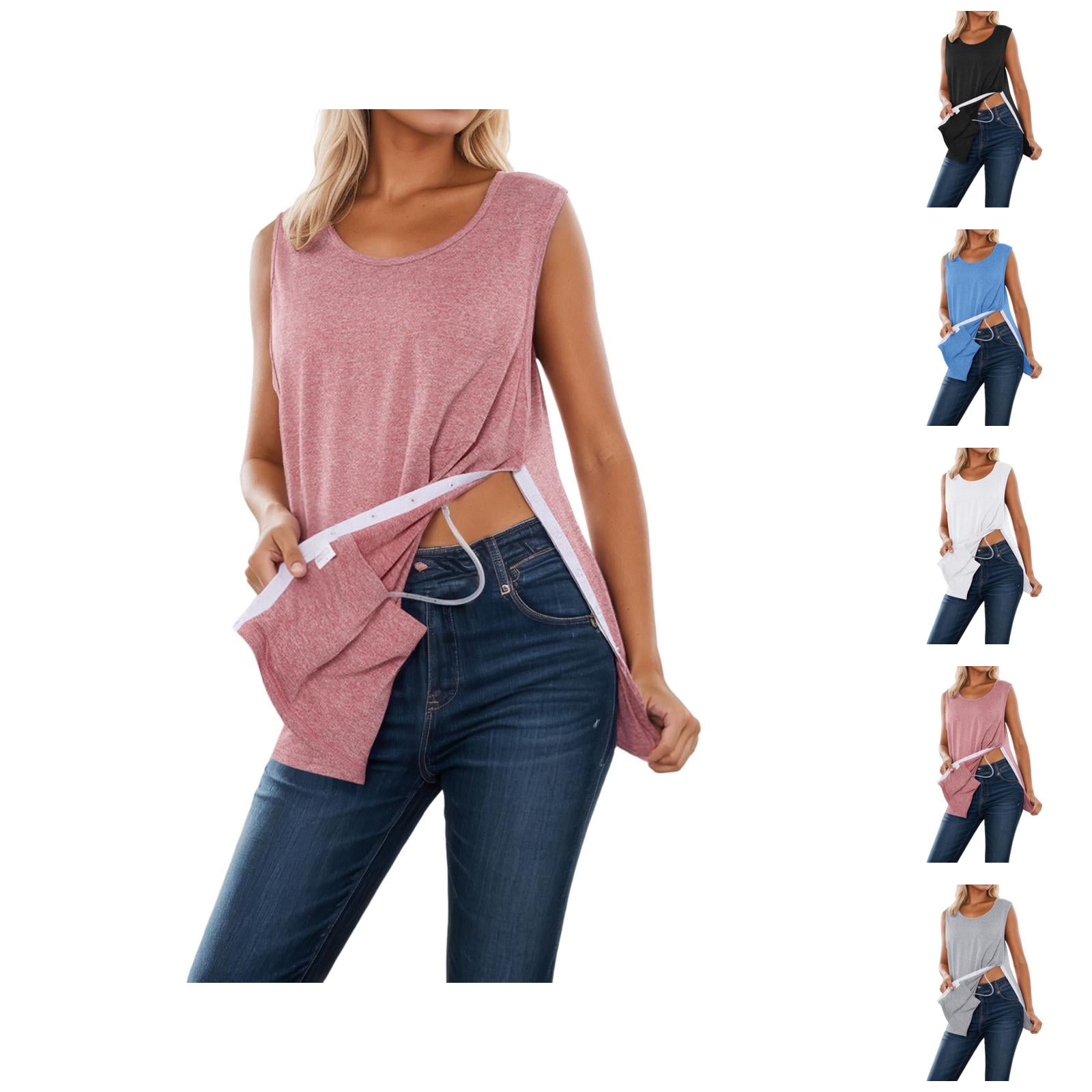 Post Shoulder Surgery Tank Tops for Women Snap Access Tear Away Chemo ...
