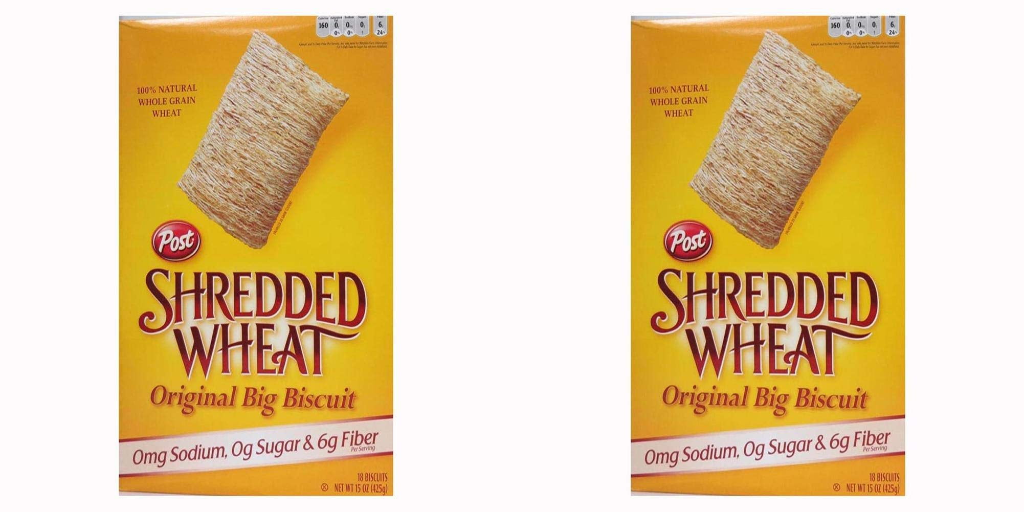 Post Shredded Wheat Original KEF16 Cereal, No Sugar or Salt Added, 15 ...