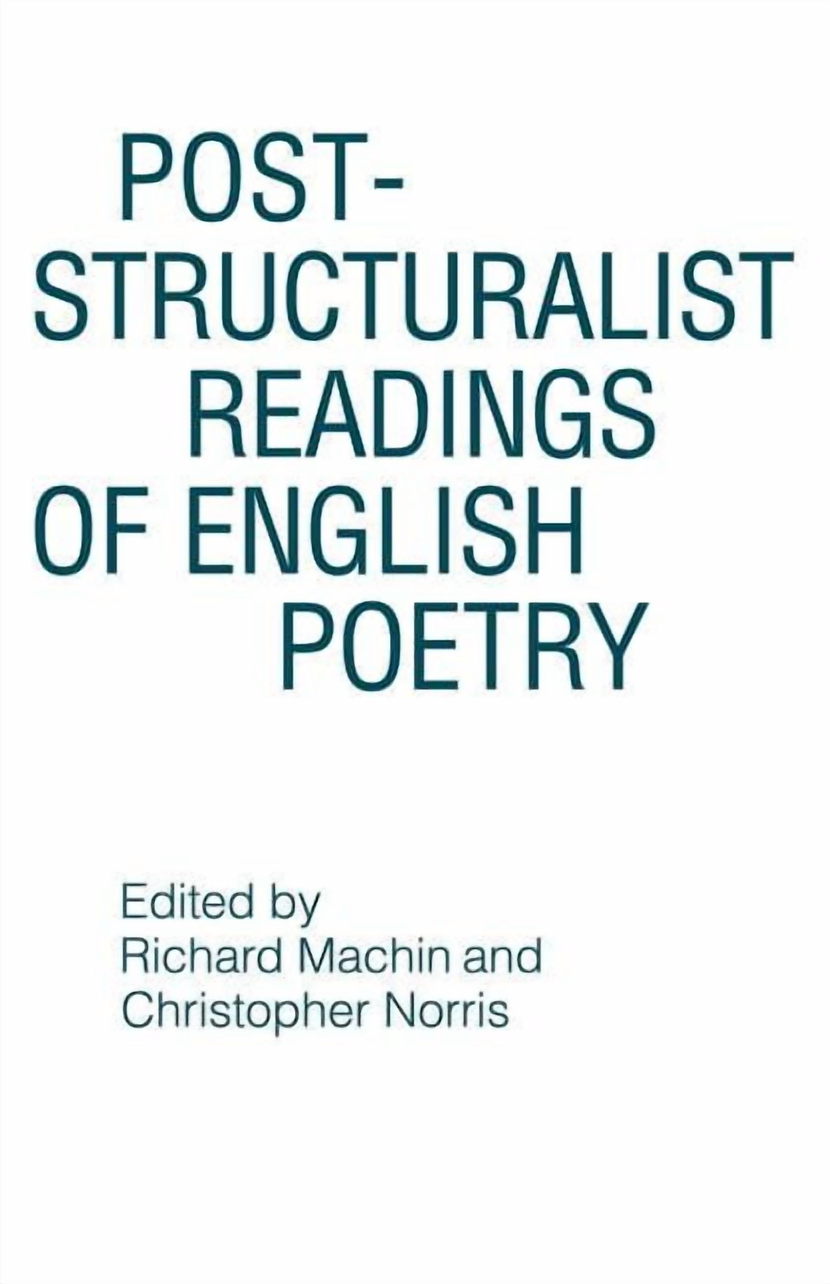 Post-Structuralist Readings of English Poetry, (Paperback) - Walmart ...
