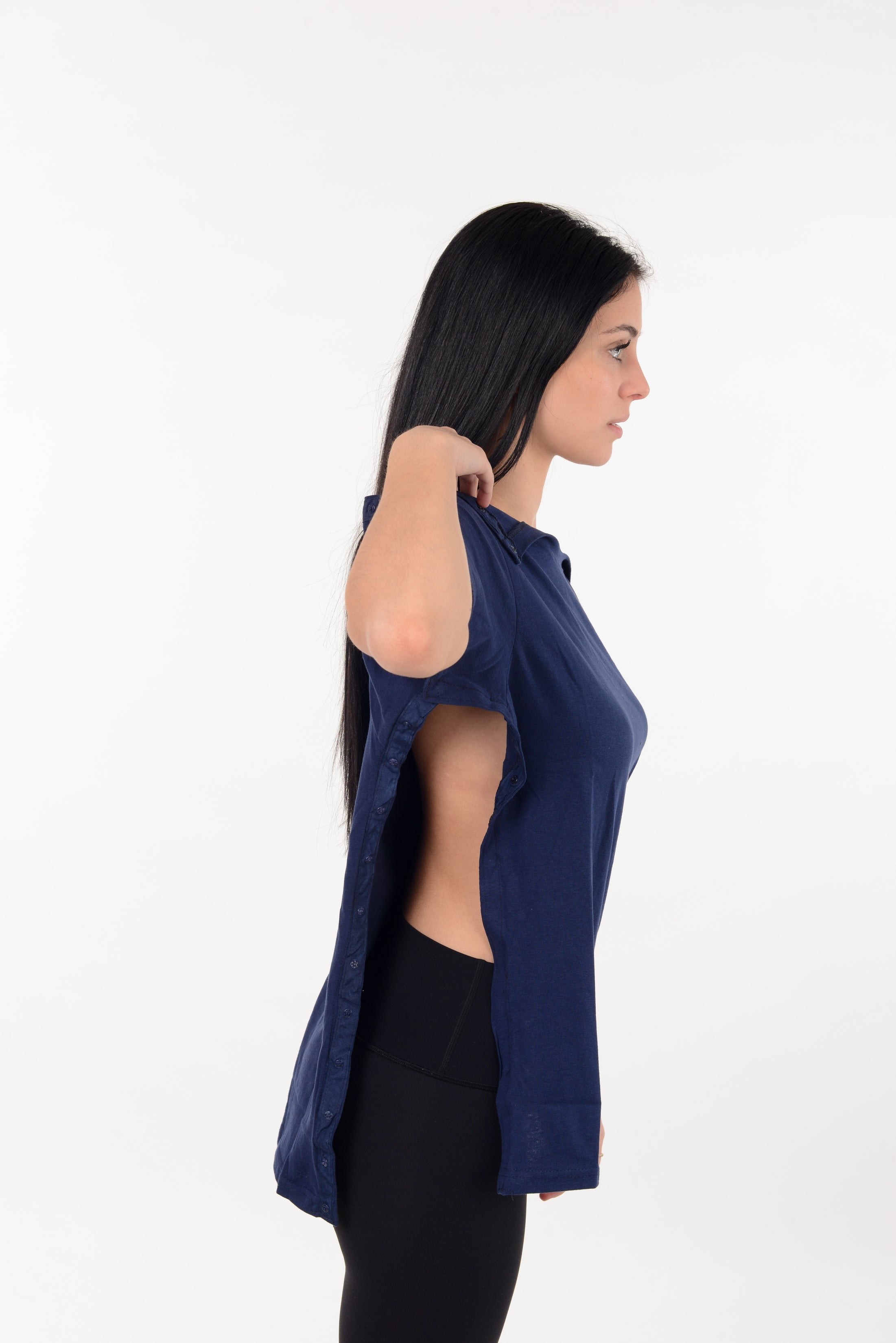 USB Post Surgery Shoulder Recovery T-Shirt for Women, Snap Open Design ...