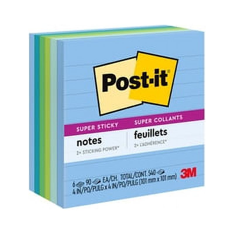 Post-it-1PK Recycled Notes In Oasis Collection Colors, Note Ruled, 4" X ...