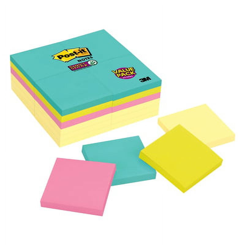 New Post It Notes Super Sticky Note Pad Office Pack 24 Pads Each
