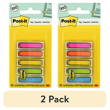 Post it Sign Here Message Flags, Assorted Colors, 1/2 in, 20/Color, 5 ...
