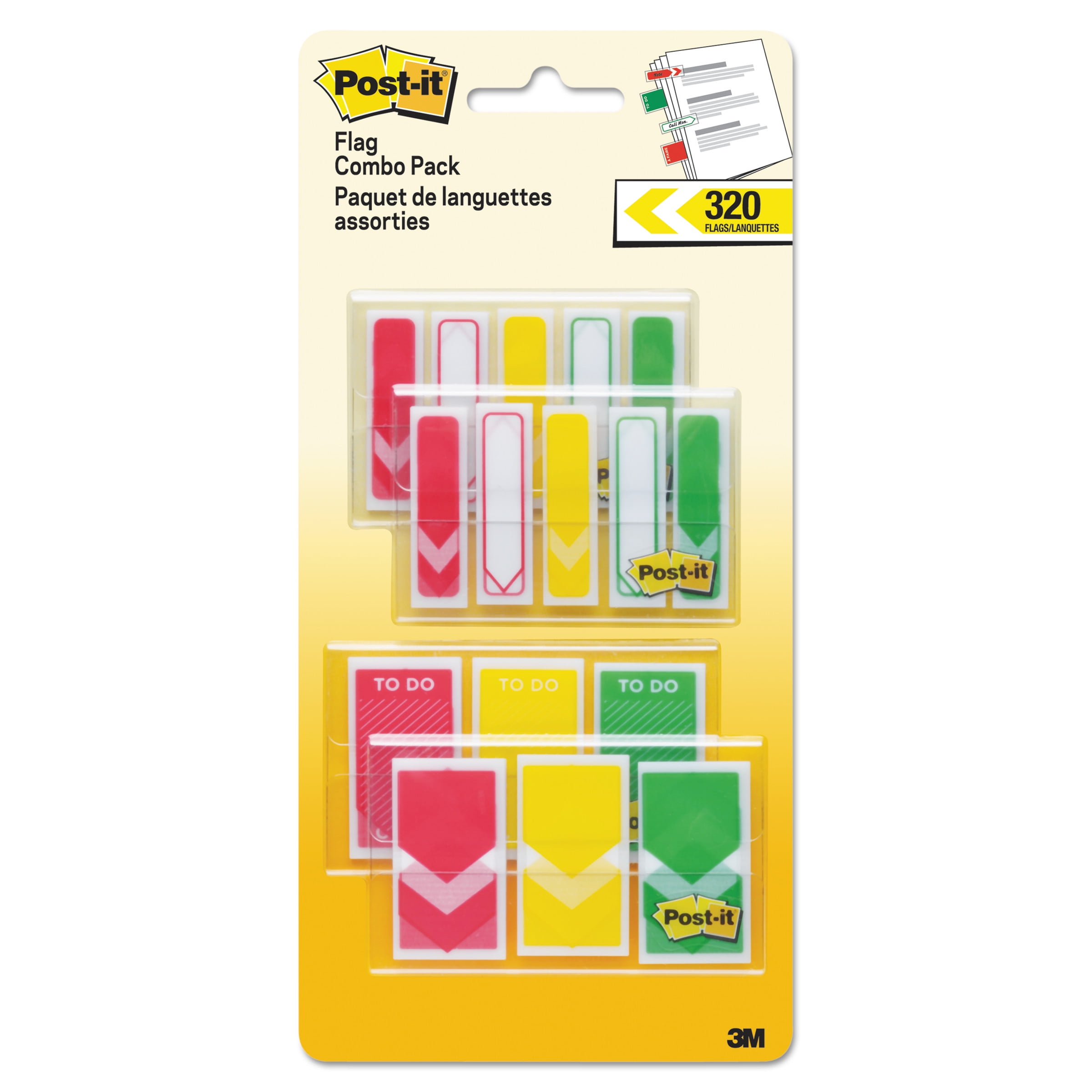 Post-it Arrow Flags Value Pack 320 x Red, 200 x Yellow, 320 x Green - 0 ...