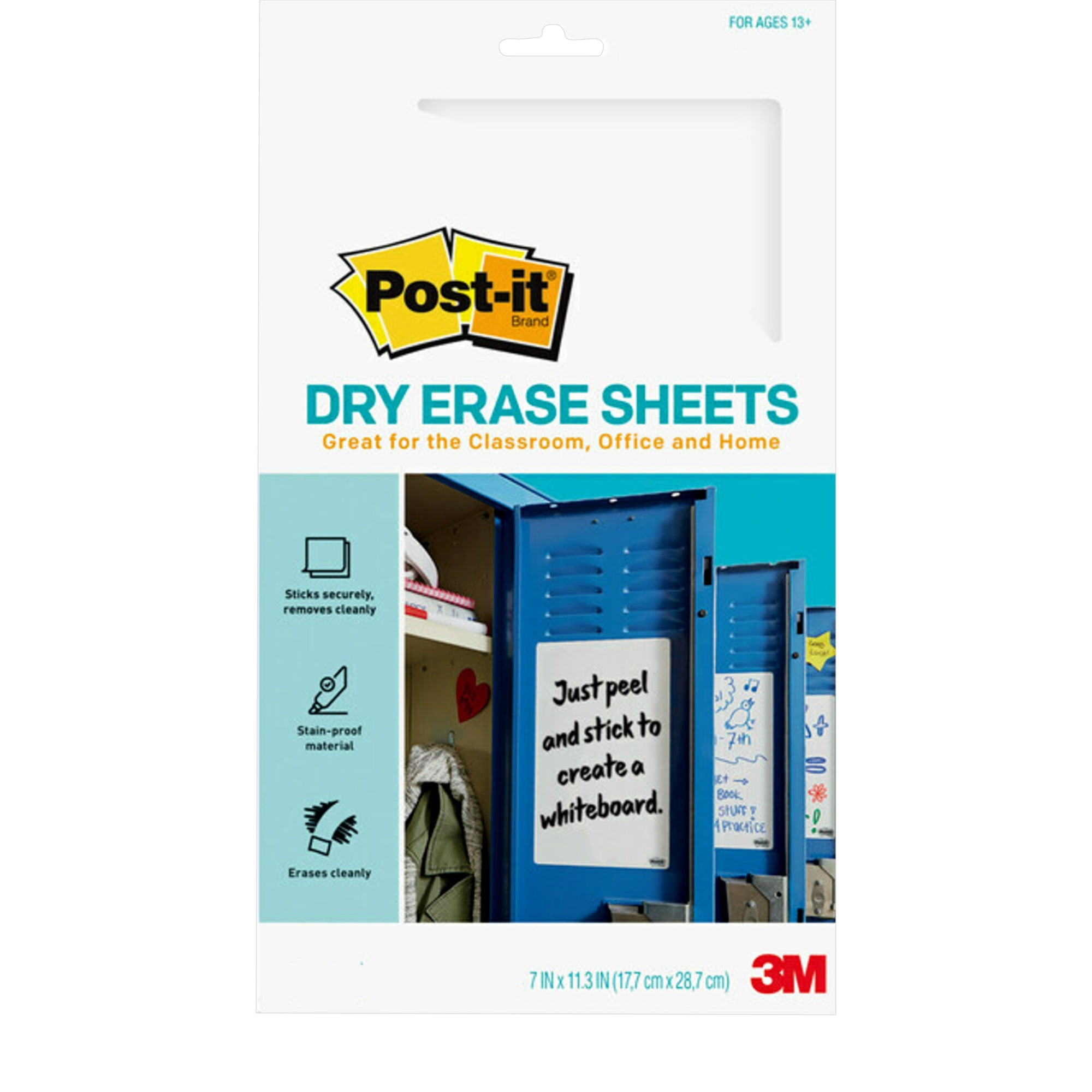 Post-it® Dry Erase Sheets 7 in. x 11.3 in., 1 Pack, 30 Sheets/Pack ...