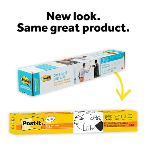 Post-it Dry Erase Whiteboard Film Surface for Walls, Doors, Tables ...