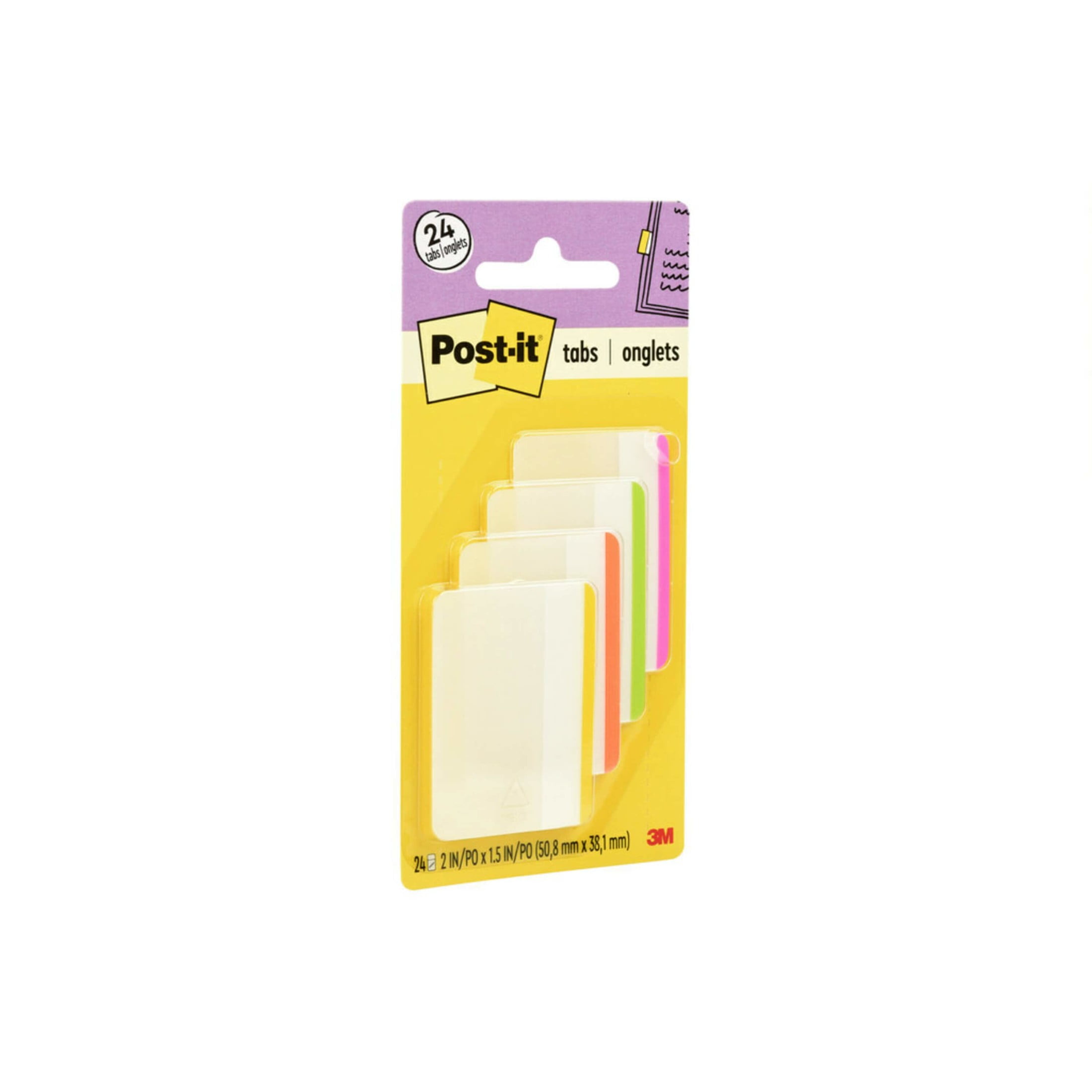 Post-it Durable File Tabs- 2" x 1.5", Assorted Colors, 24 Tabs ...