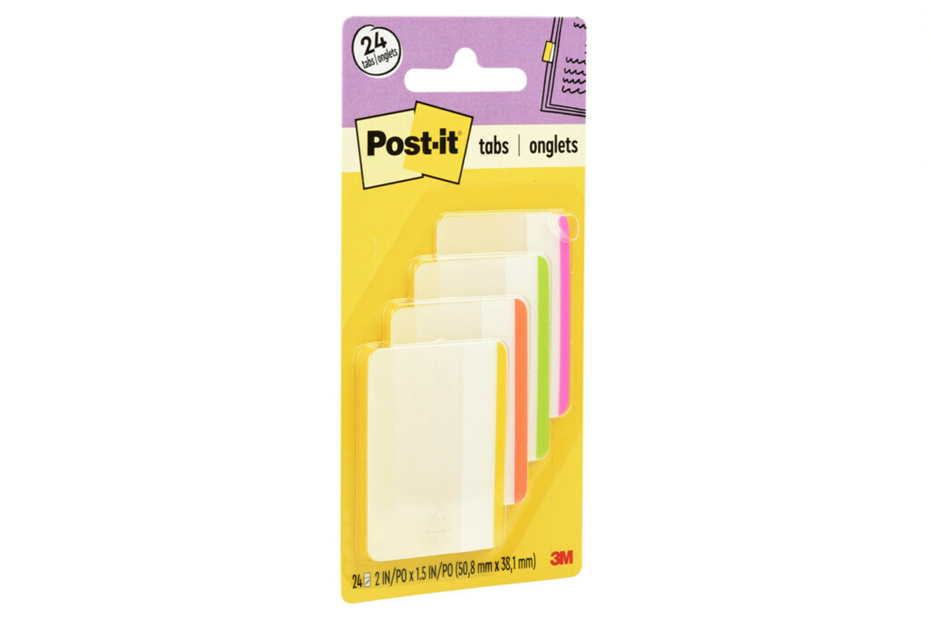 Post-it Durable File Tabs- 2" x 1.5", Assorted Colors, 24 Tabs ...