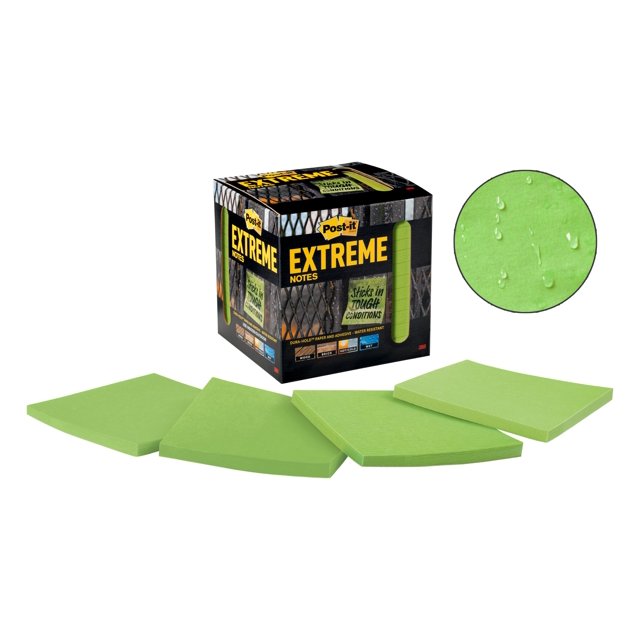 Post-it® Extreme Notes, 3 in. x 3 in., Green, 12 Pads/Pack, 45 Sheets ...