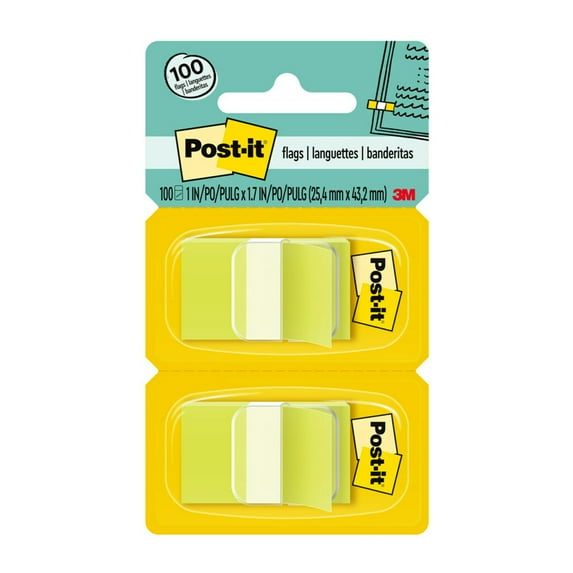 Post-it Flags, 1in. Wide, 100 per Pack, Bright Green - Walmart.com