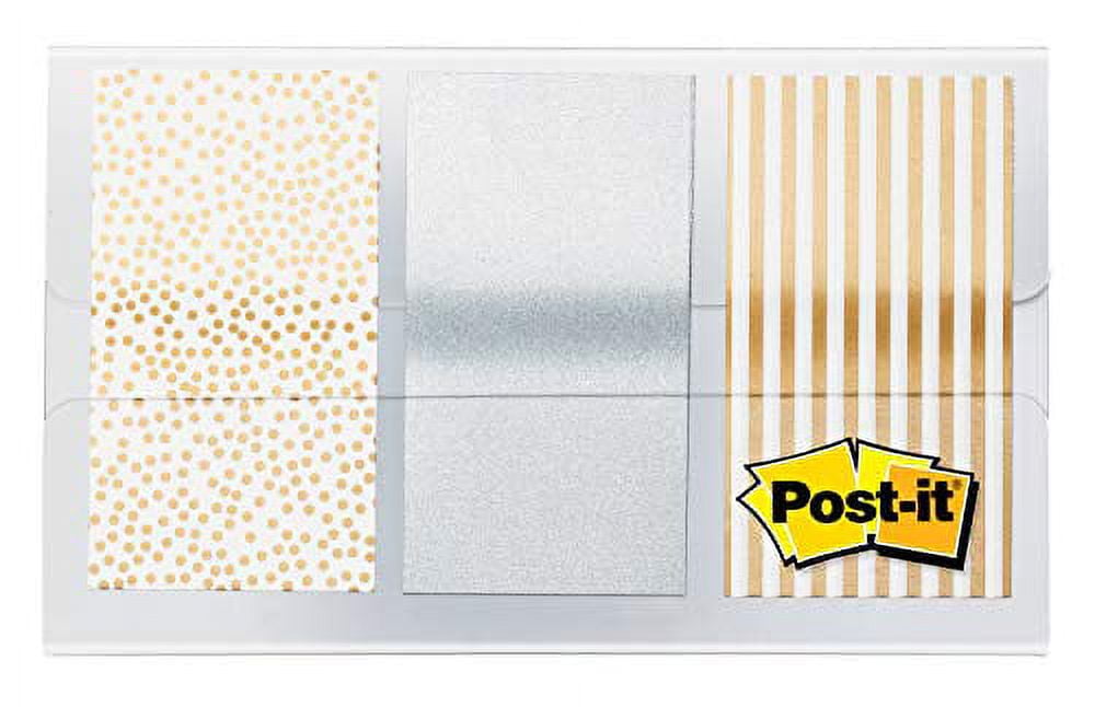 Post-it Flags, 60 Count, 1 in Wide, Assorted Metallic Designs (682 ...
