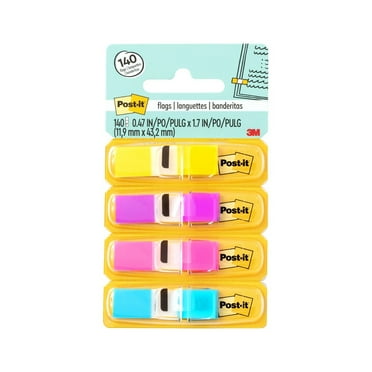 Post-it Office Sticky Pack, Portable Flags, 1 in. Wide, Assorted Colors ...