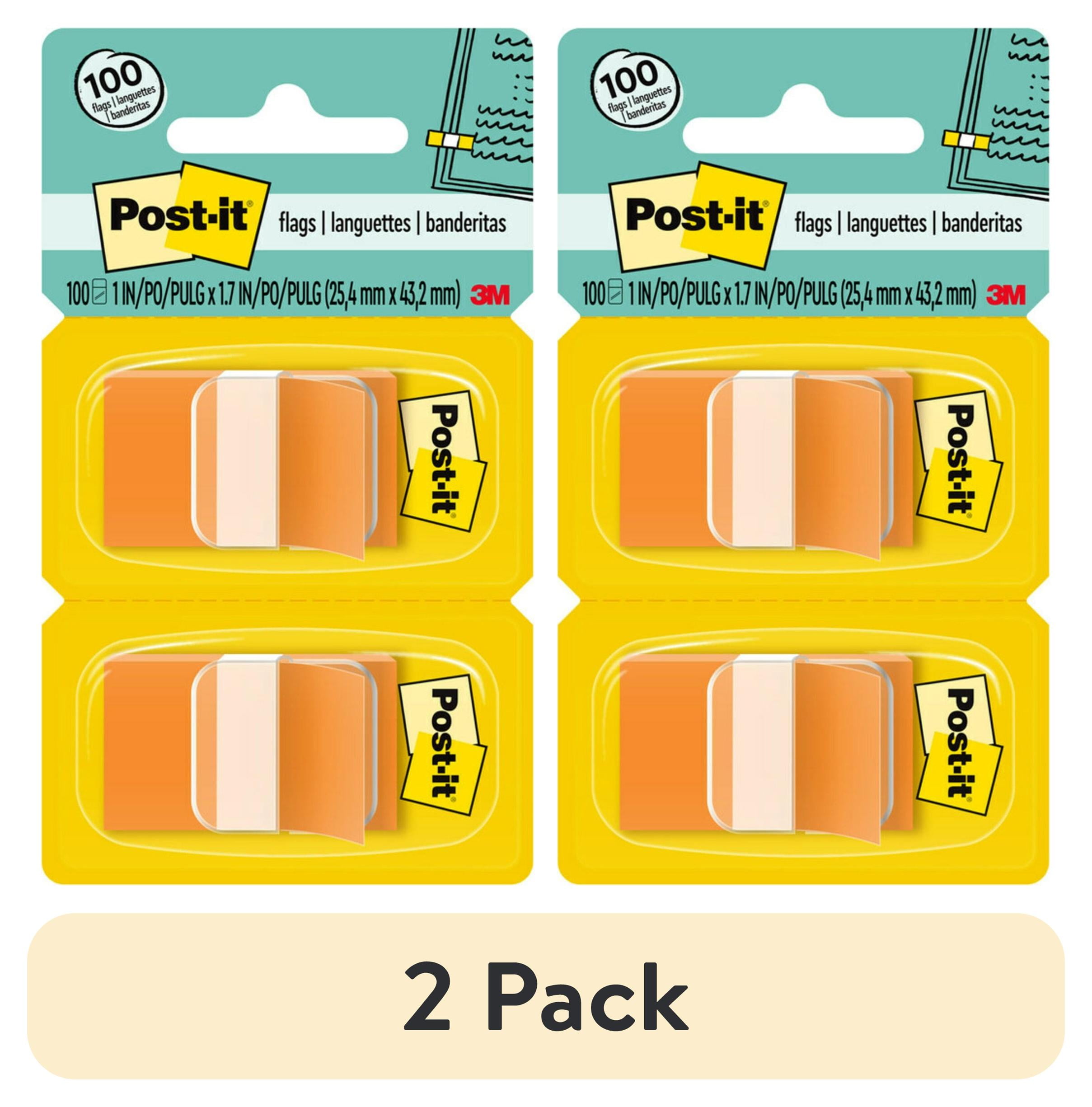 (2 pack) Post-it Flags, Orange, 1 in. Wide, 50 Tabs/Dispenser, 2 ...